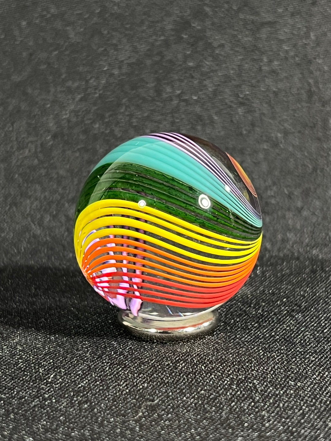 Rainbow Glass Marble Hand Blown Glass Hider Marble 1.75inch Paperweight ...