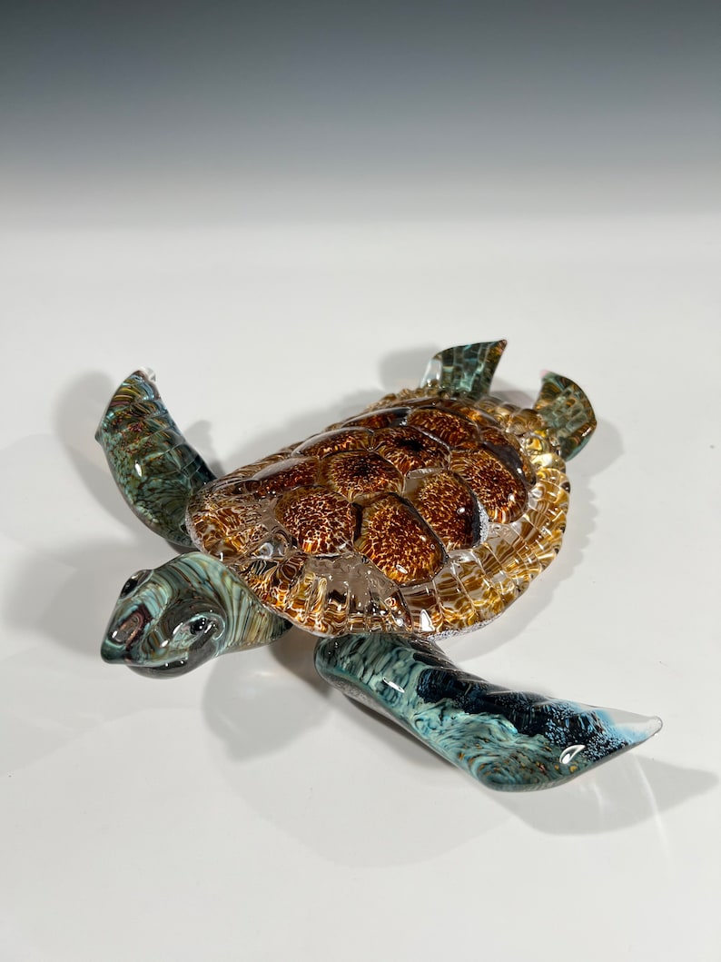 Hand Blown Glass Sea Turtle Handmade Glass Art by John - Etsy