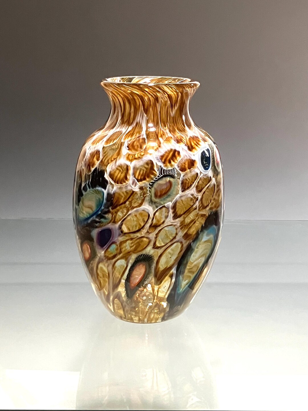 Glass Vase - Amber Anemone - John Gibbons - Etsy Australia