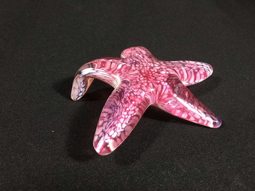 Hand Blown Glass Starfish Beachy Pink Starfish 5.5 Inch Handmade Glass ...