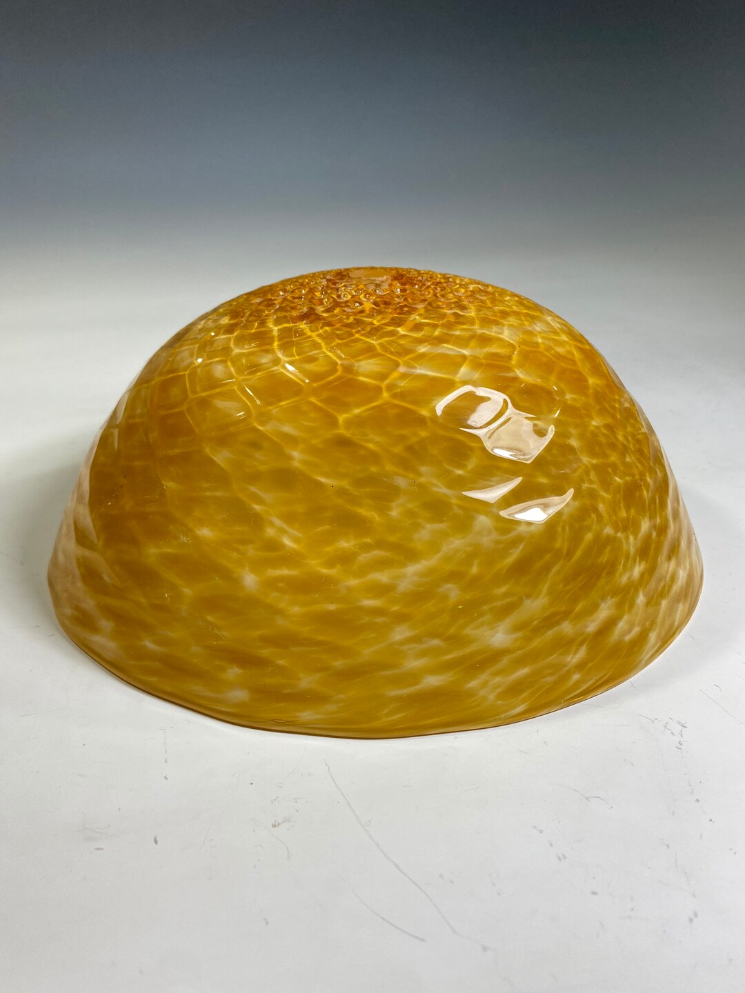 Hand Blown Amber Lamp Shade by Glass Artist John Gibbons - Etsy