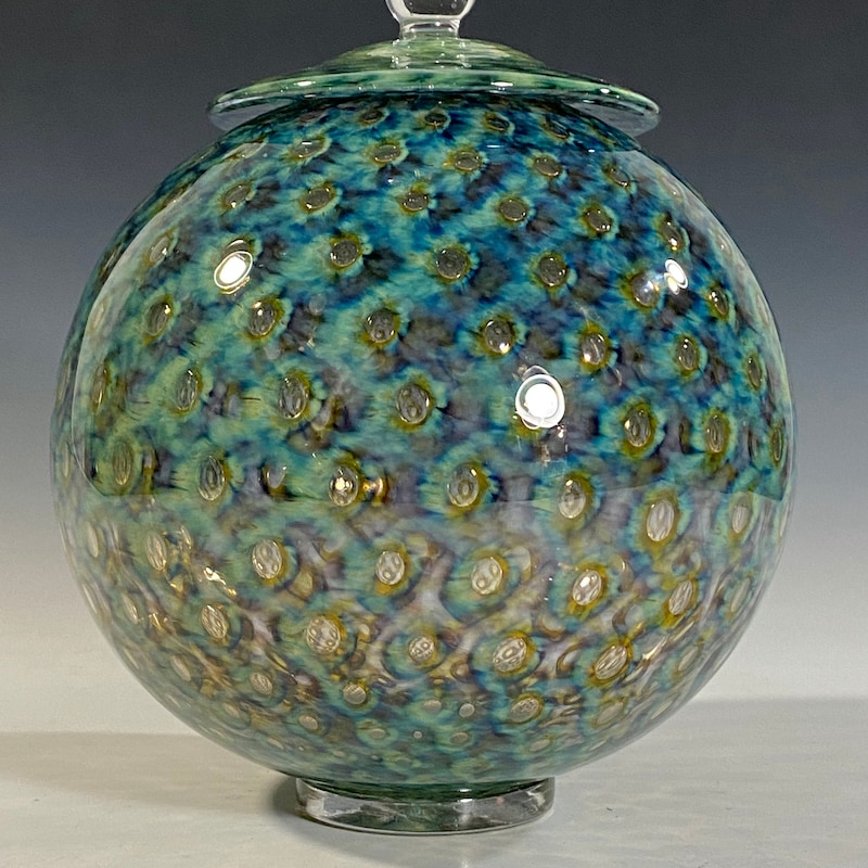 Blown Glass Peacock Vase - Etsy UK