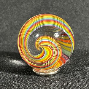 Glass Marble - Rainbow Spiral - John Gibbons - Etsy