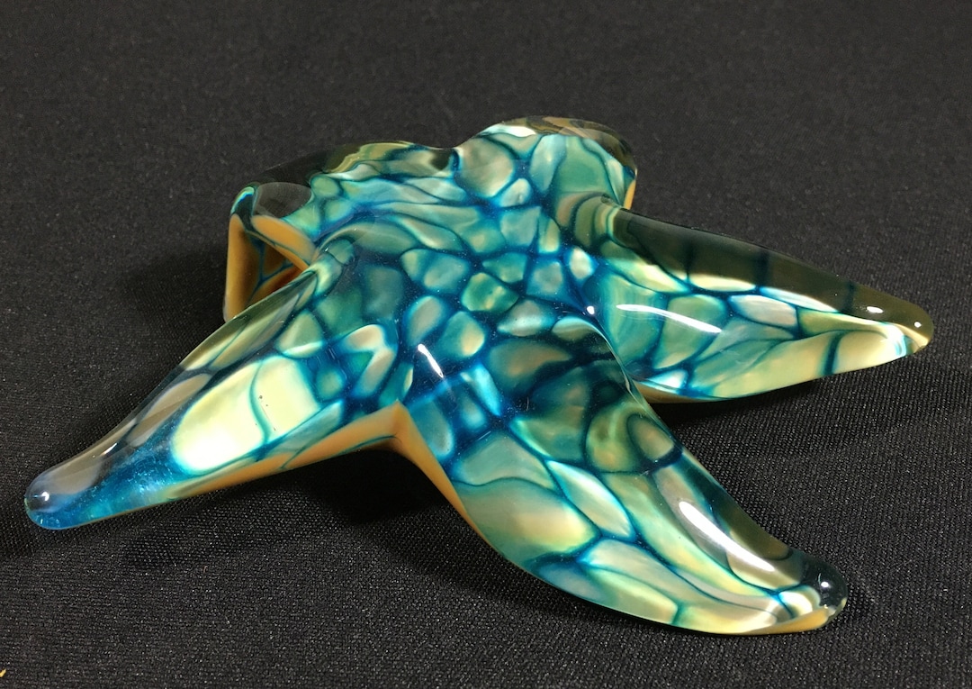 Glass Starfish - Aqua Sahara - John Gibbons - Etsy