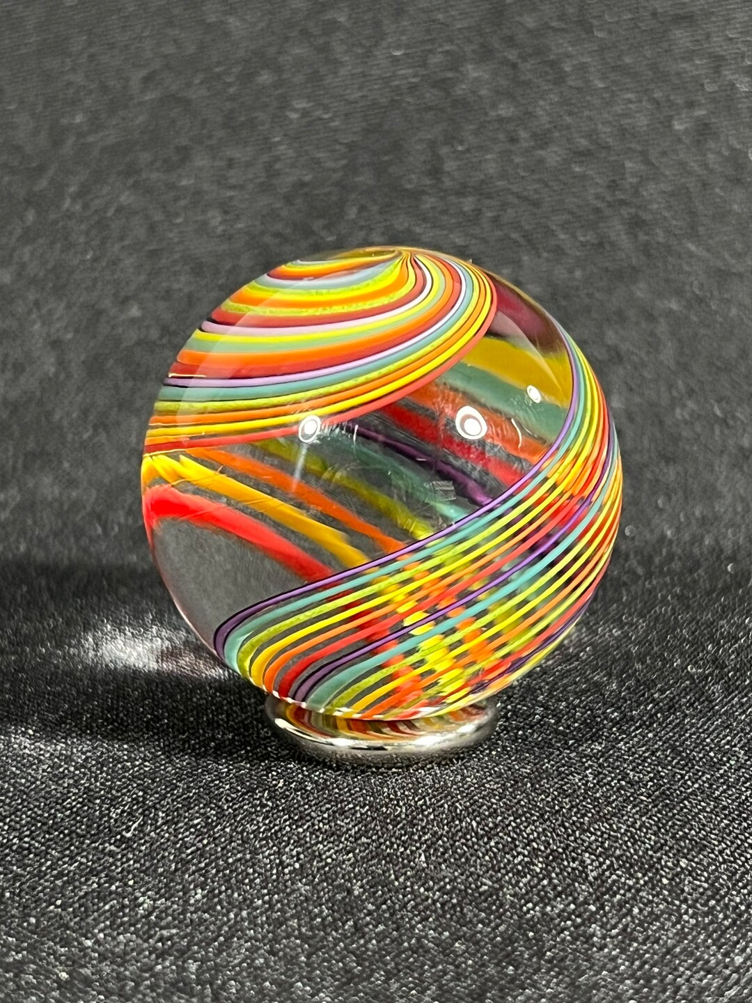 Glass Marble - Rainbow Spiral - John Gibbons - Etsy