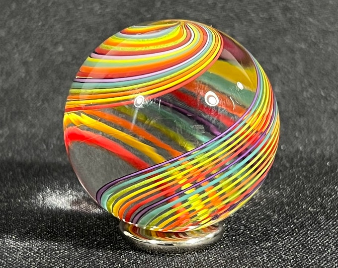 Glass Marble - Rainbow Spiral - John Gibbons - Etsy