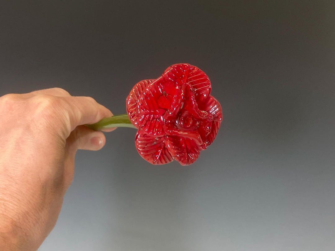 Glass Flower - Red Rose - John Gibbons - Etsy