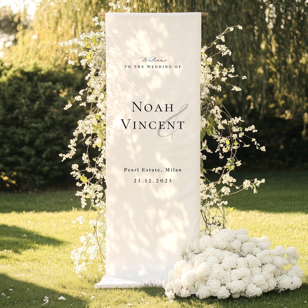 Wedding Welcome Sign, Elegant Arch Wedding Decor, Minimalist Ceremony ...