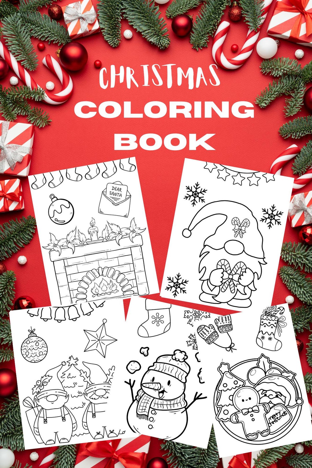 Holiday Coloring Book for Kids and Adults: Christmas Designs to Color ...