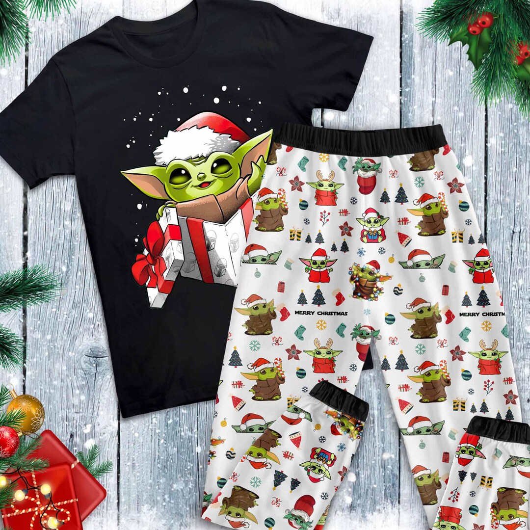 Baby Yoda Pajama Set, Personalized Family Christmas Pajamas, Matching ...
