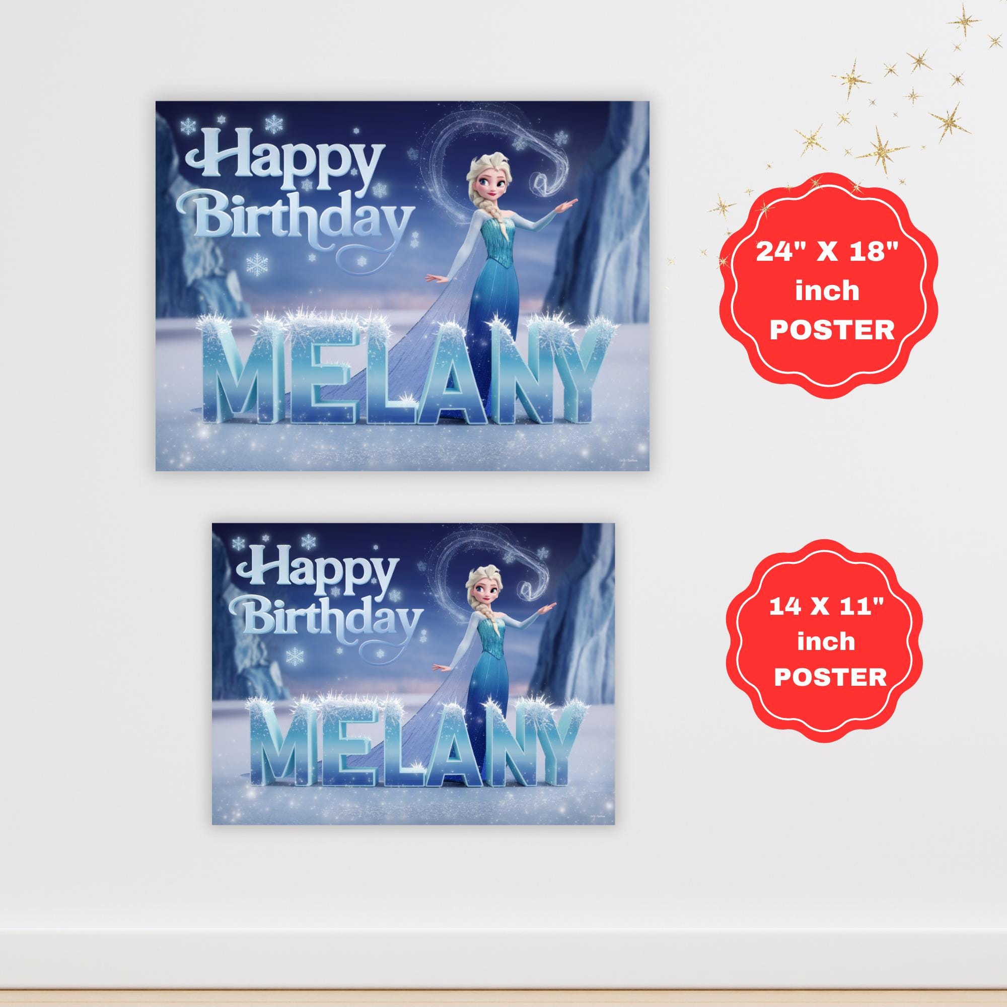 Personalized Frozen Party Backdrop Banner, Birthday Frozen Background ...