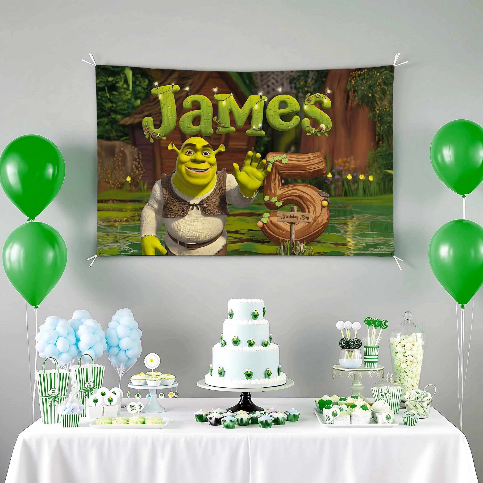 Custom Birthday Backdrop Shrek Theme, Shrek Birthday Backdrop, Shrek ...