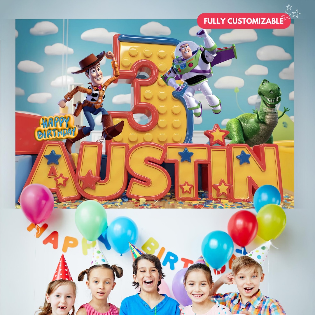 Personalized Realistic 3D Toy Story Birthday Banner, Special Party ...