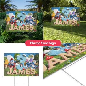 Custom Birthday Backdrop, Smurfs Birthday Banner, Smurfs Party ...
