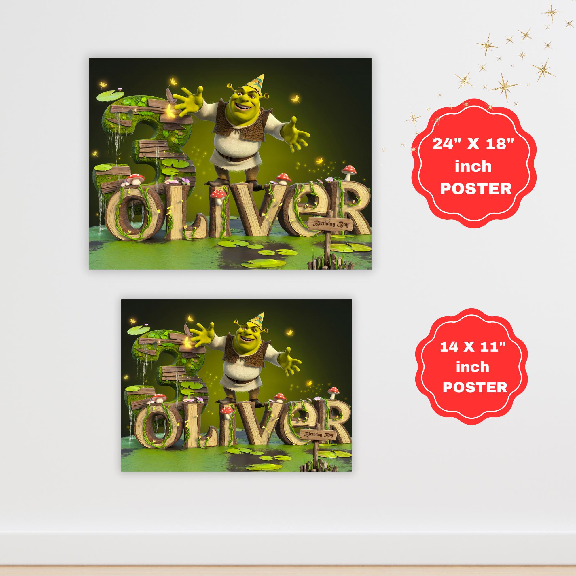 Custom Birthday Backdrop Shrek Theme, Shrek Birthday Backdrop, Shrek ...