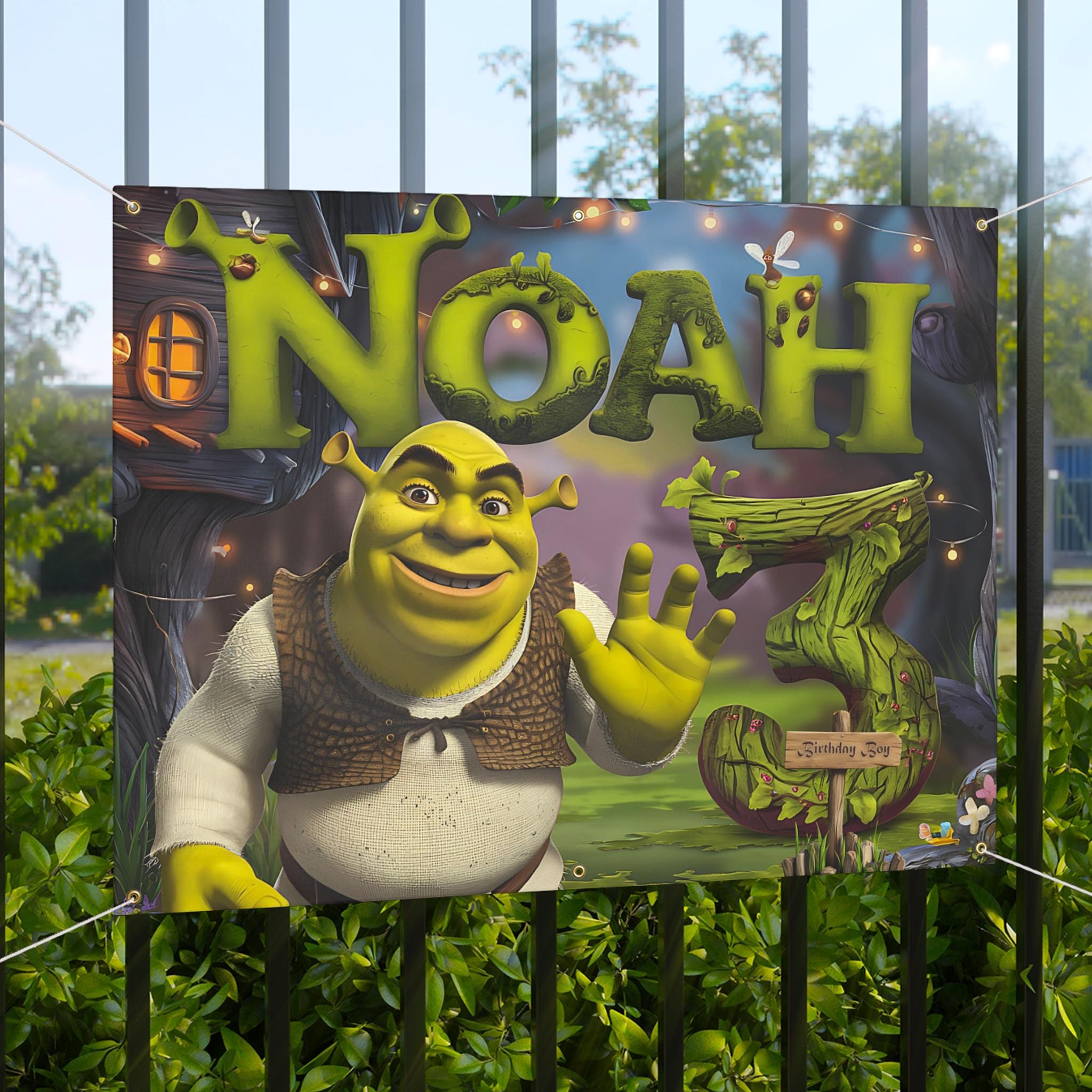 Custom Birthday Backdrop Shrek Theme, Shrek Birthday Backdrop, Shrek ...