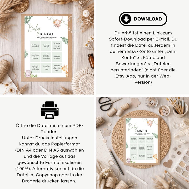 Baby Bingo | Baby Shower Game | Baby Shower Gift | Expectant Mom | Baby ...