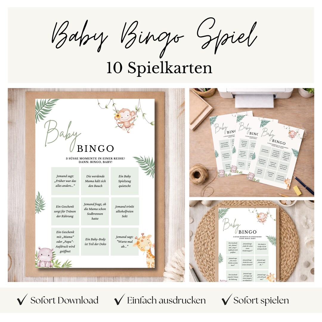 Baby Bingo | Baby Shower Game | Baby Shower Gift | Expectant Mom | Baby ...