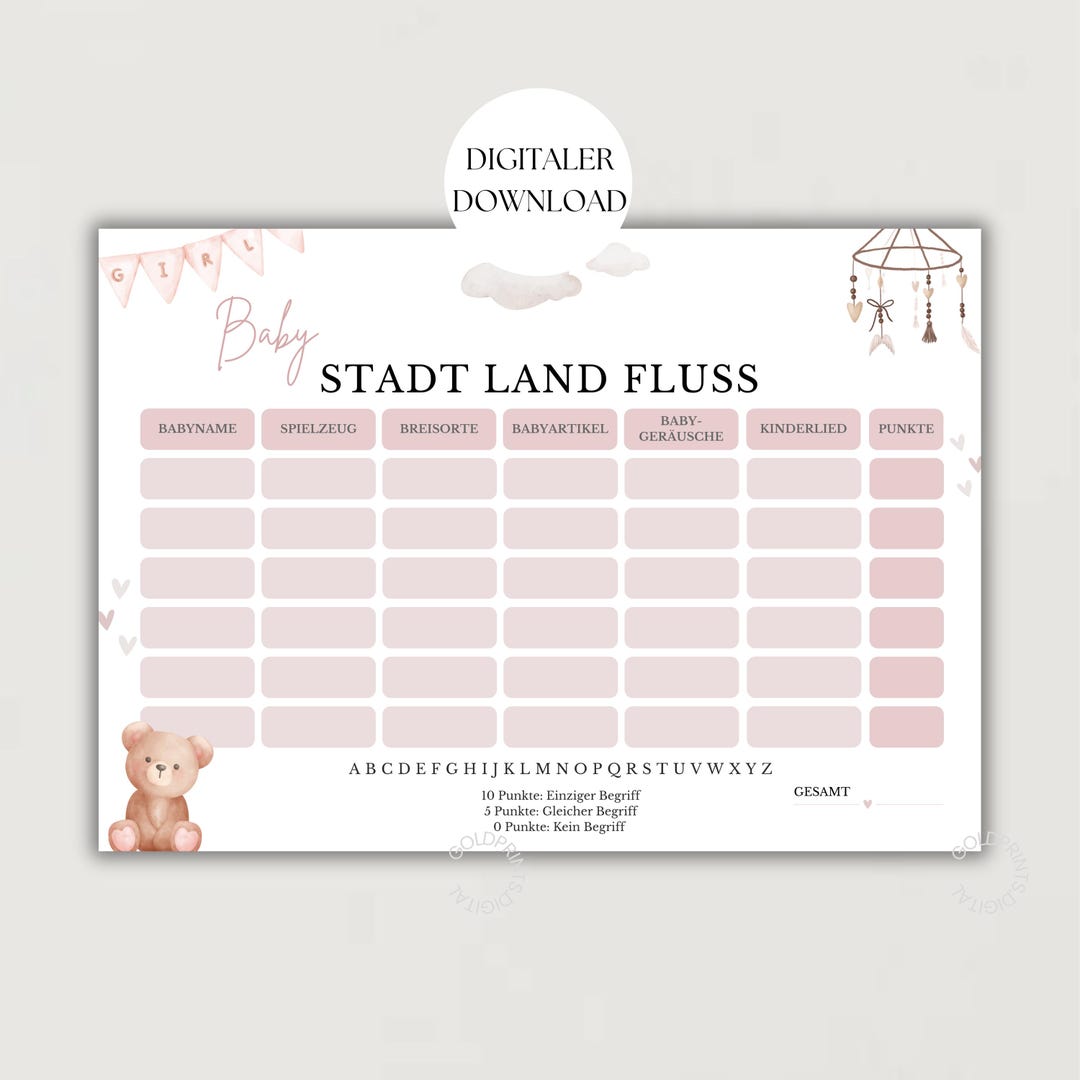Stadt Land Fluss Fur Babyparty