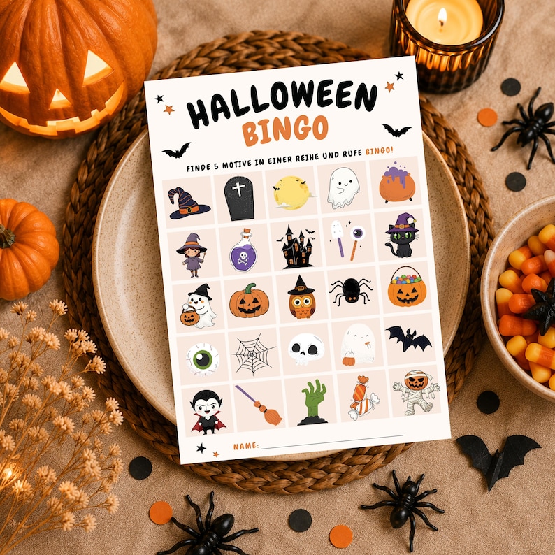 Halloween Bingo Kinder | Halloween Partyspiel | 20 verschiedene Bingo ...