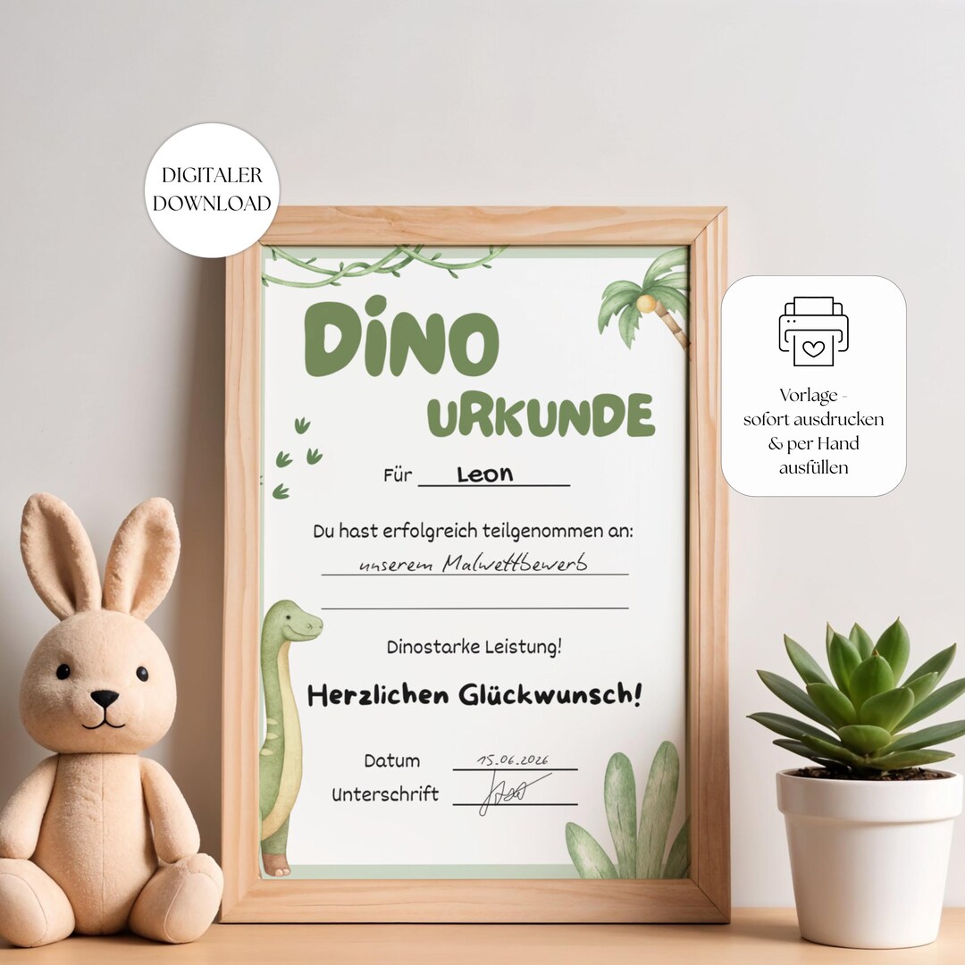 Certificate for Children, Dinosaurs, PDF, Template, Children's Reward ...