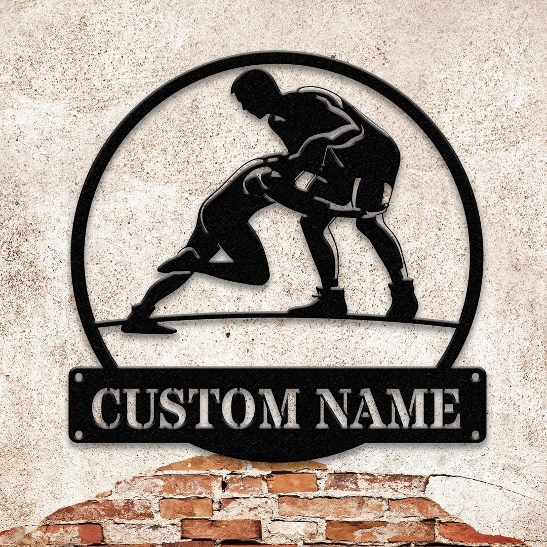 Custom Wrestling Metal Sign With LED Light, Wrestling Coach Gift ...