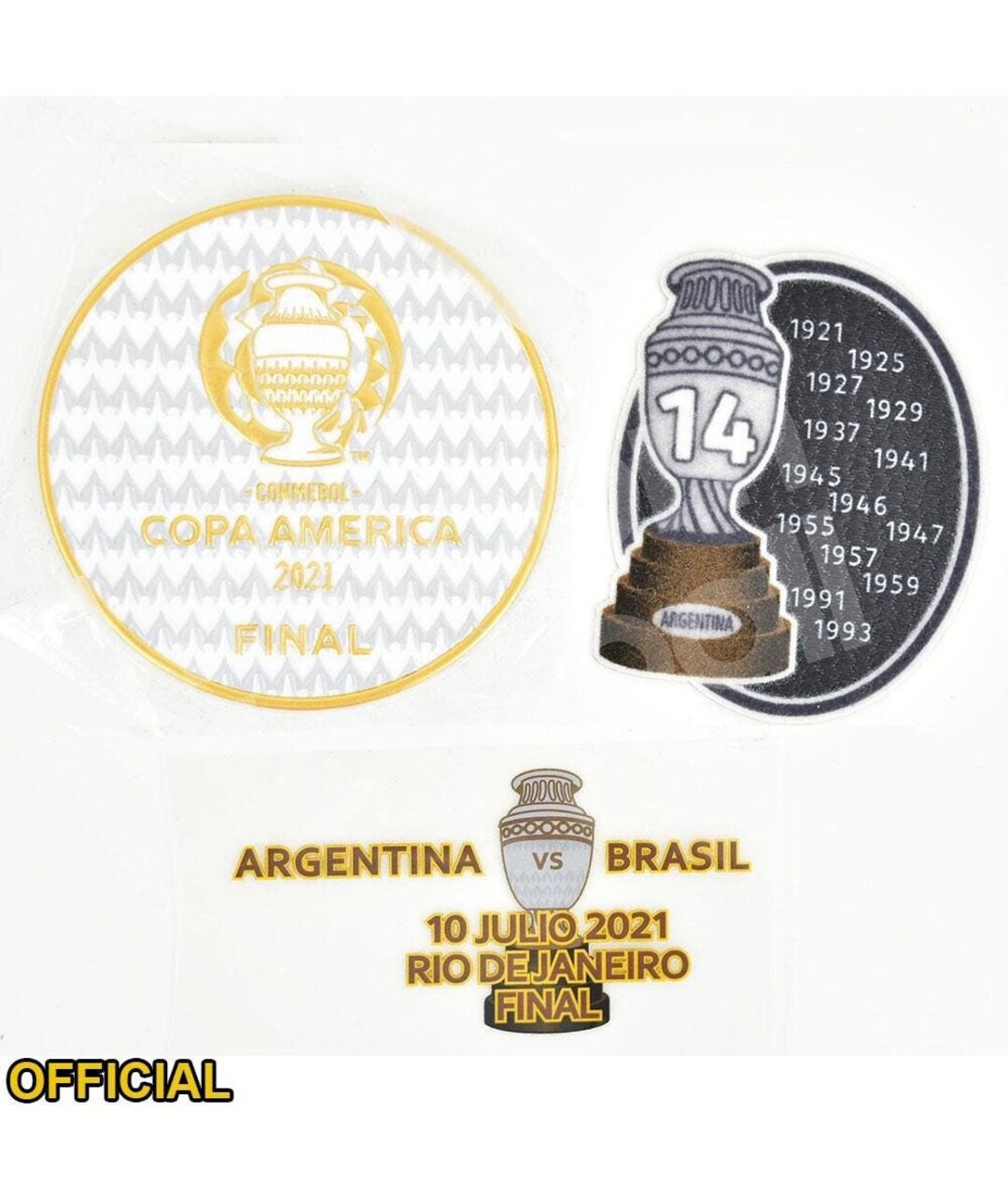 Set Patch Match Detail Copa America Final 2021 Argentina Brazil Badge ...