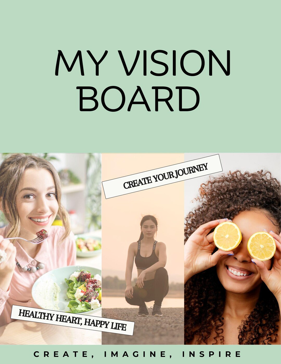 Vision Board Template Editable in Canva-36 Page Inspirational Template ...