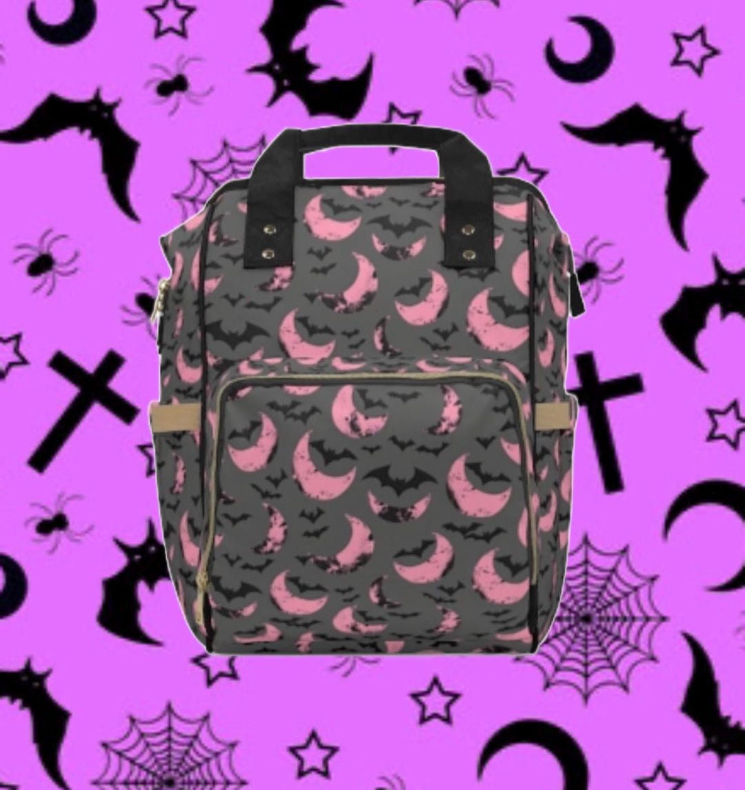 Goth Diaper Bag Gothic Baby Bag Black Baby Tote Punk Diaper Bag ...