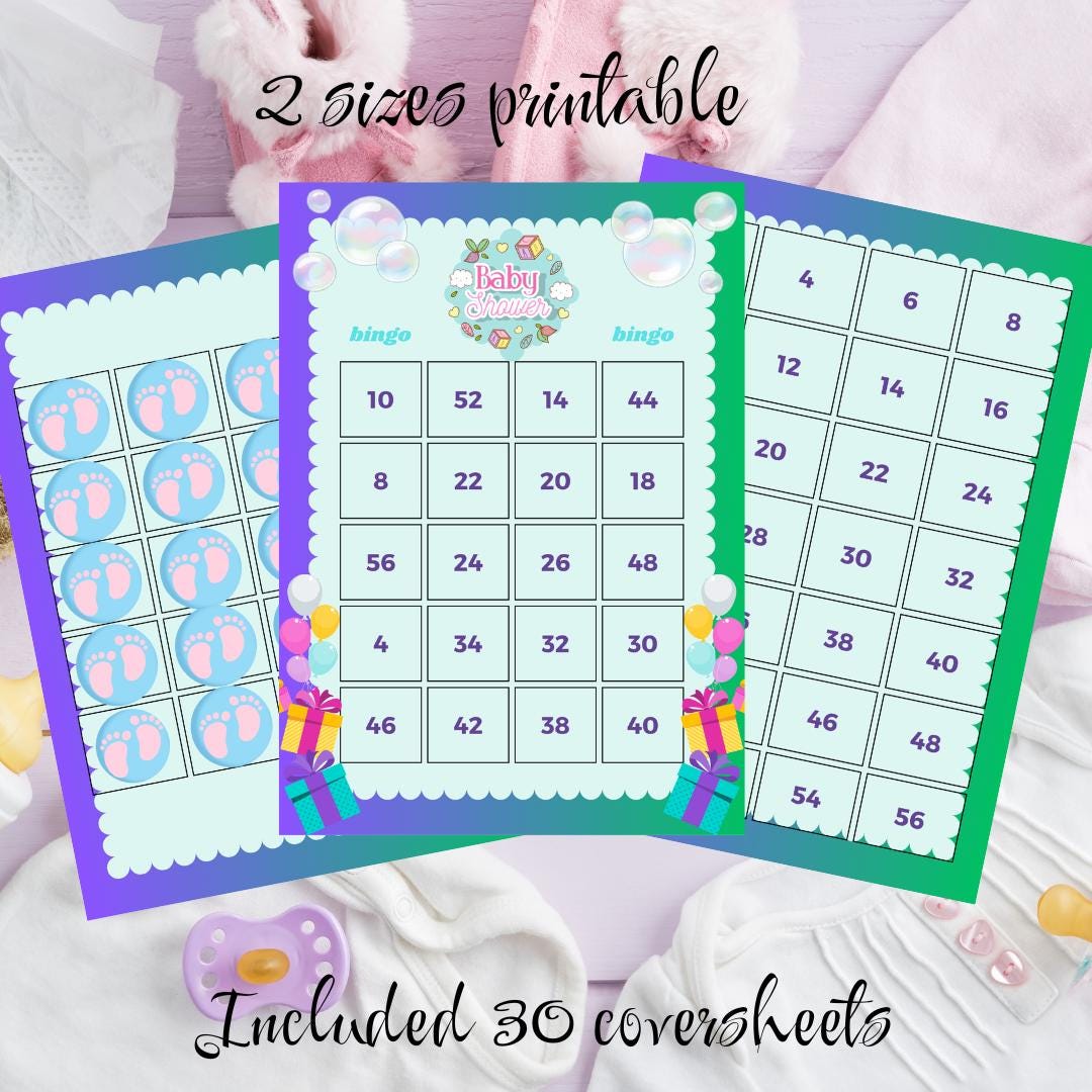 Baby Shower Bingo - Baby Shower Party - Baby Bingo Game - Printable ...