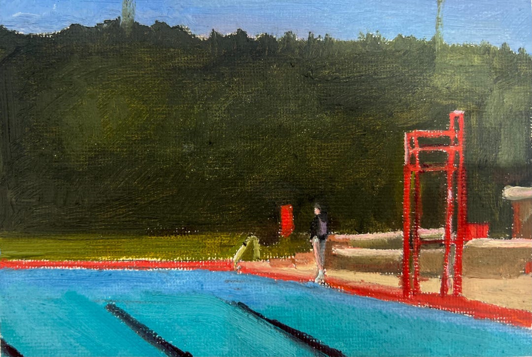 Crouch End Lido Original Oil Painting (postcard Size) - Etsy