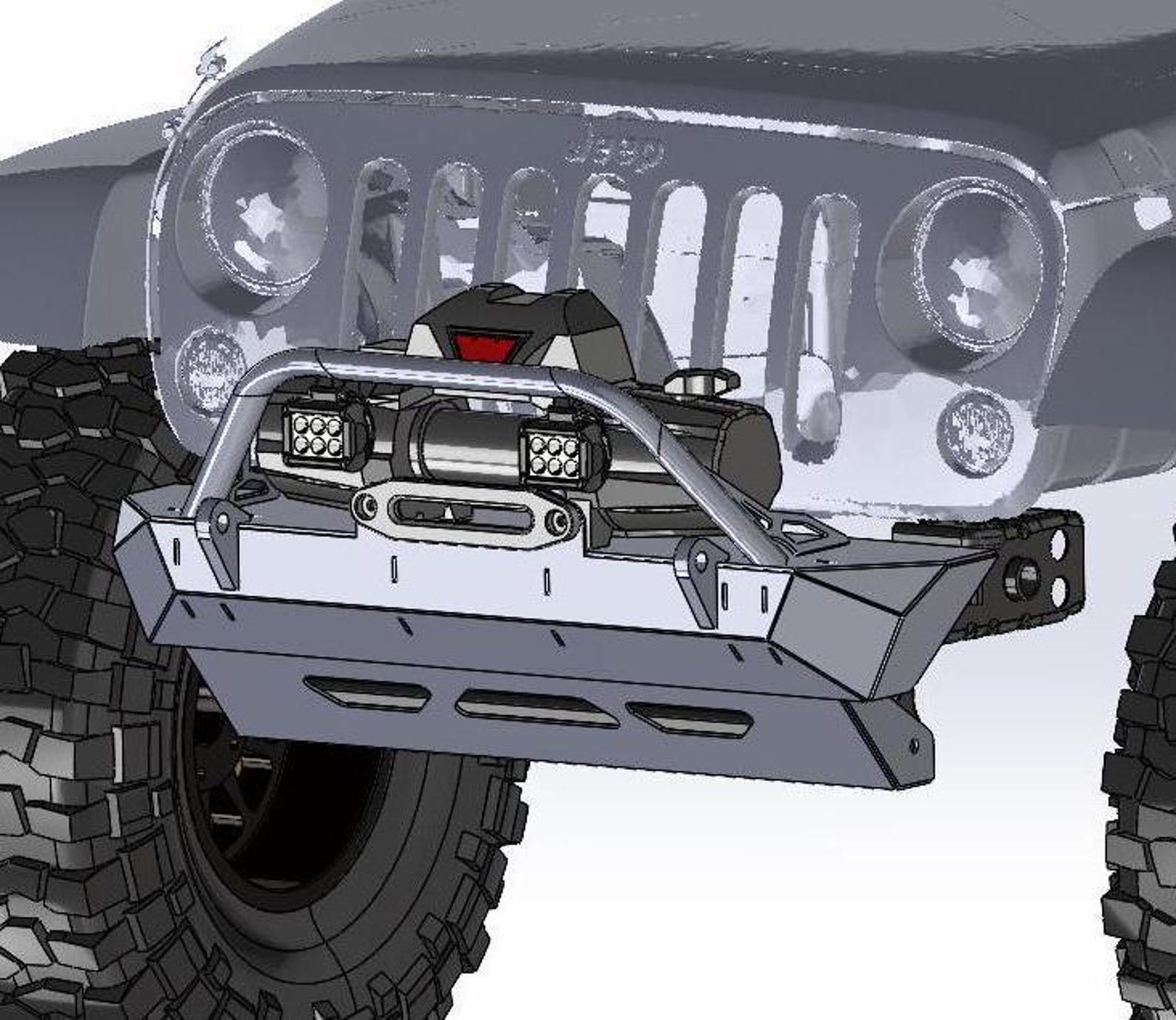 Jeep Wrangler JK Winch Bumper - DXF CAD Files for Cnc Cutting - Etsy