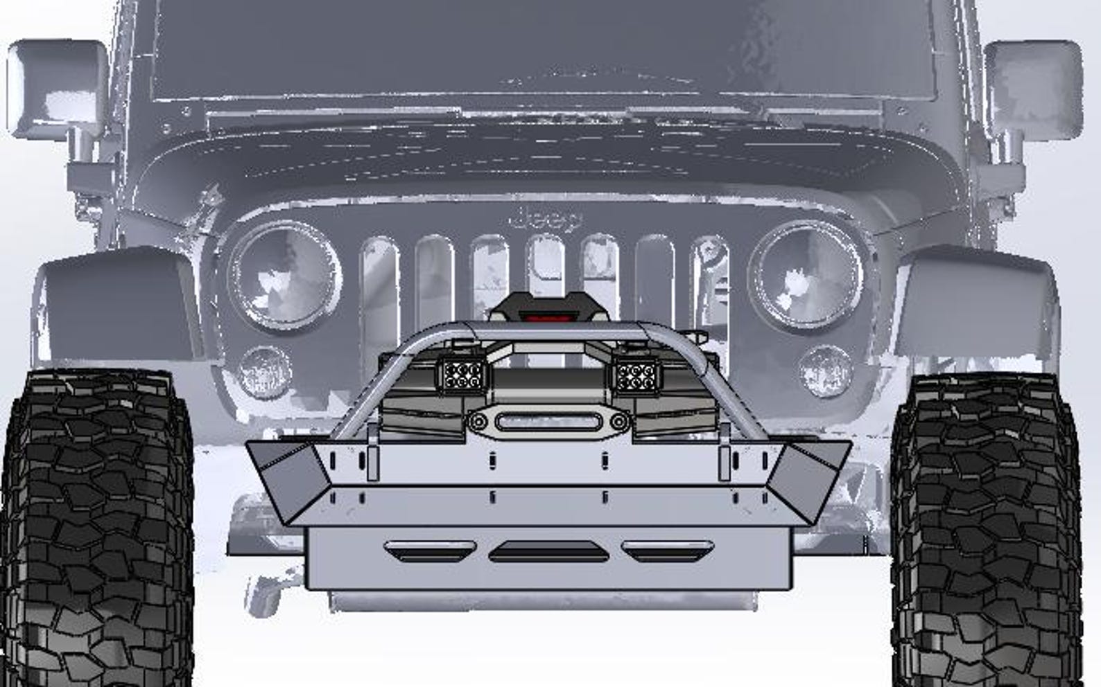 Jeep Wrangler JK Winch Bumper - DXF CAD Files for Cnc Cutting - Etsy