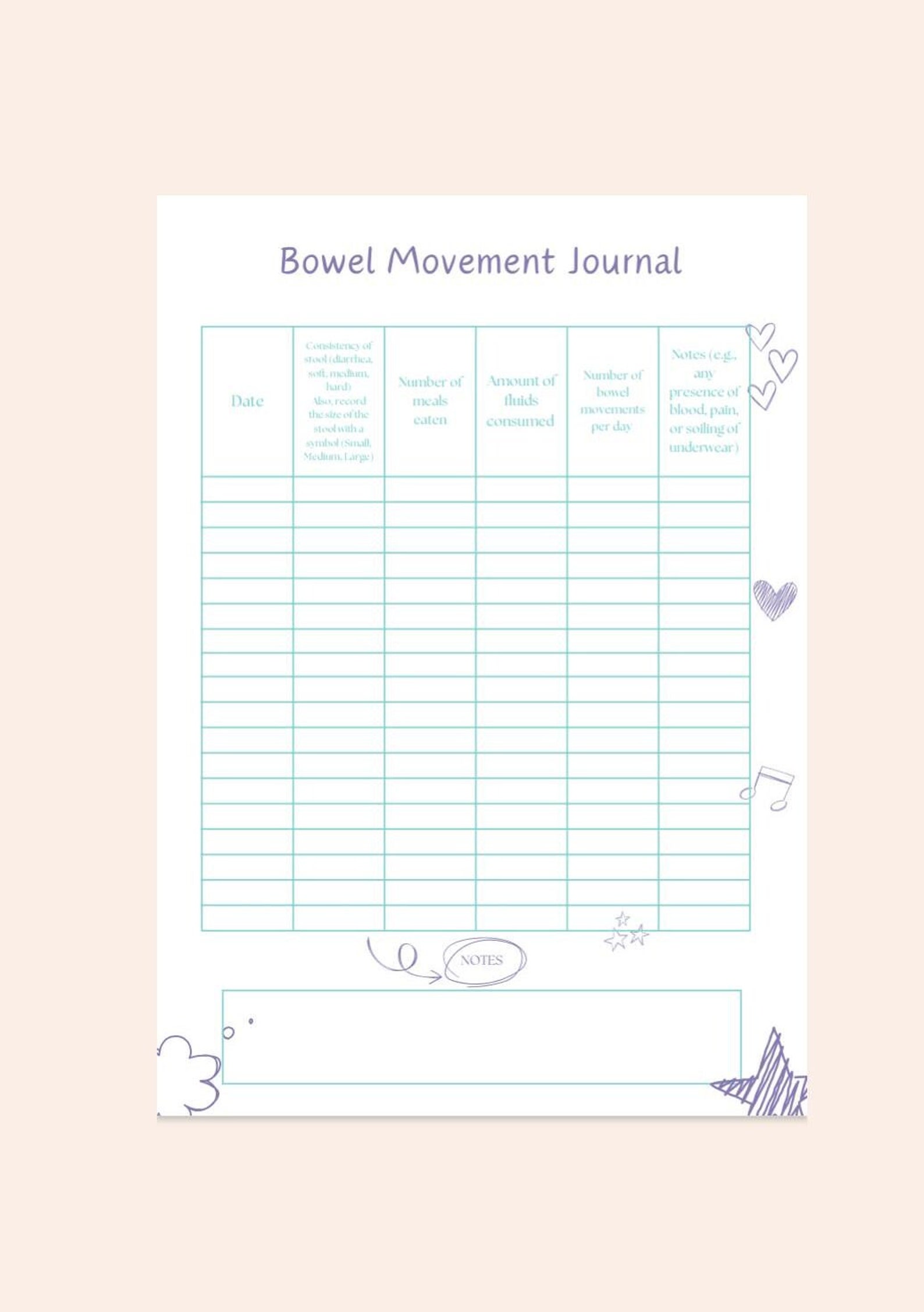Bowel Movement Journal - Track Your Digestive Health - Etsy