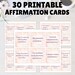 Printable 30 Positive Affirmation Cards Pink and Gold, Positive Flash ...