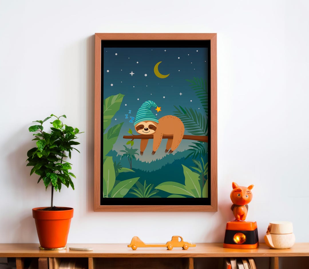 A3 Poster Sleeping Sloth - Etsy