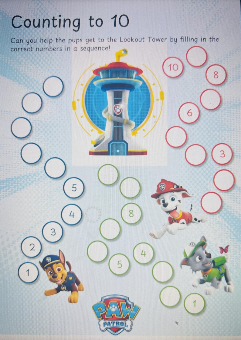 Paw Patrol Maths Activity Book | Printable Preschool Maths Worksheets ...