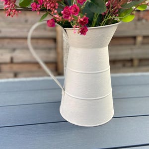 Pink Silk Flower Bouquet | Mother’s Day Gift | Hand-painted Metal Jug ...