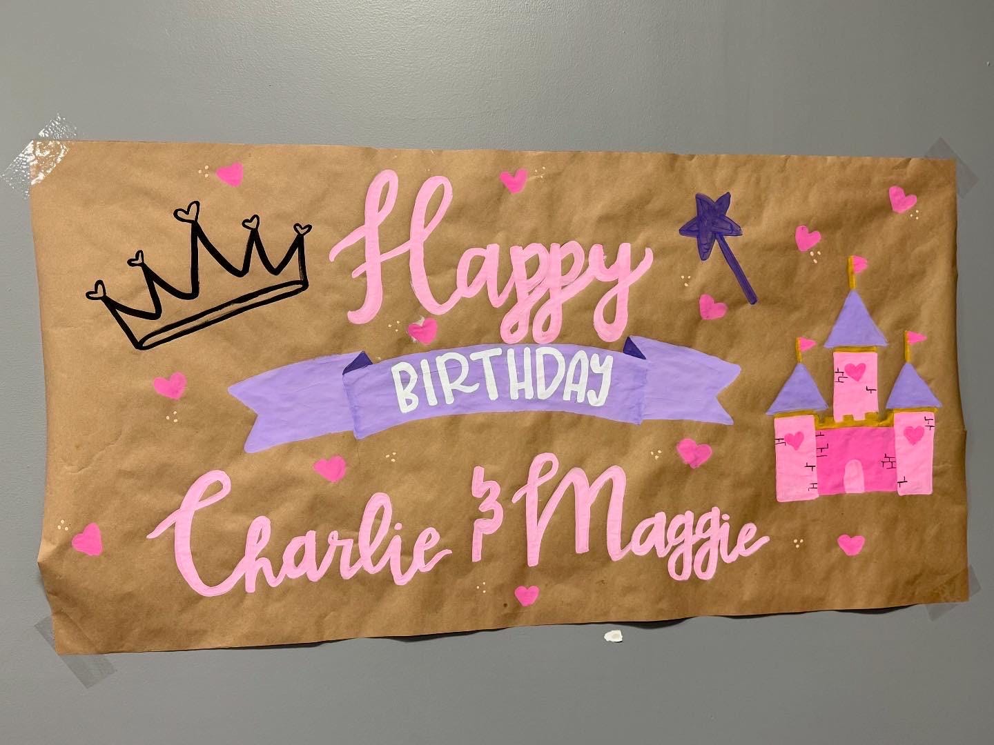 Hand Painted Banner Princess Birthday - Etsy