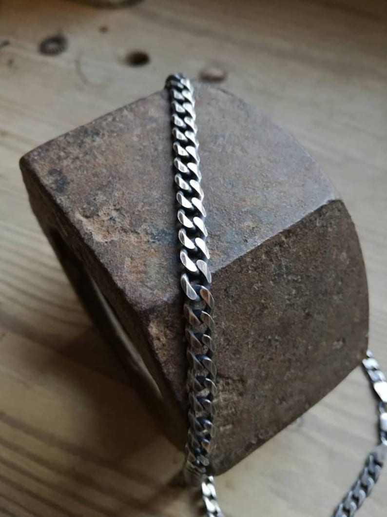 Curb Chain-panzer-5.5w-mens Silver Chain-cool-basic Silver - Etsy