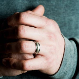 Slinky Ring-silver Stripe-spring Ring-spinning Ring-kinetic Ring ...