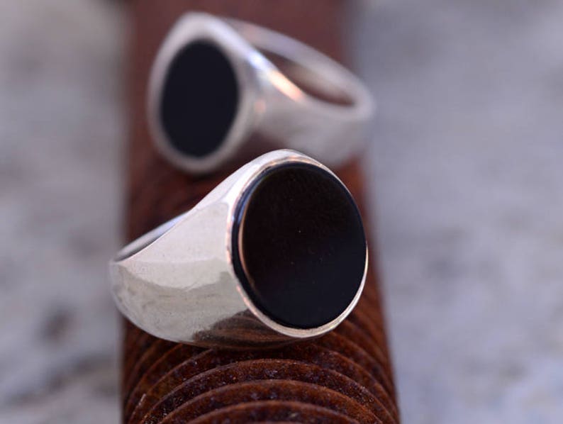 Round Onyx Ring-black Onyx Ring-onyx Ring-onyx Signet | Etsy