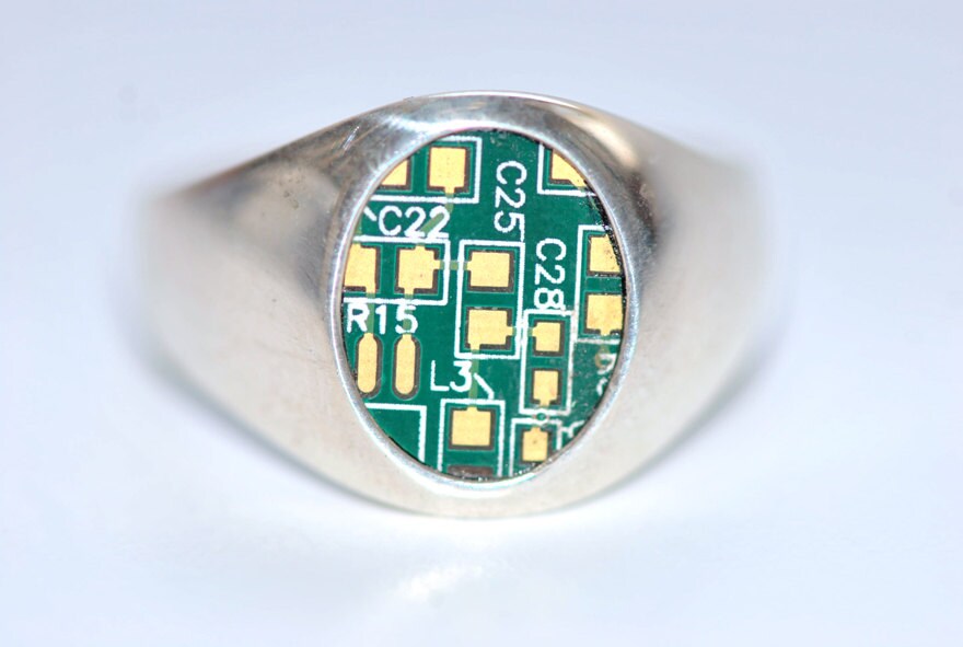 Computer Ring-Geek Ring-Geek Engagement Ring-Mens Signet | Etsy