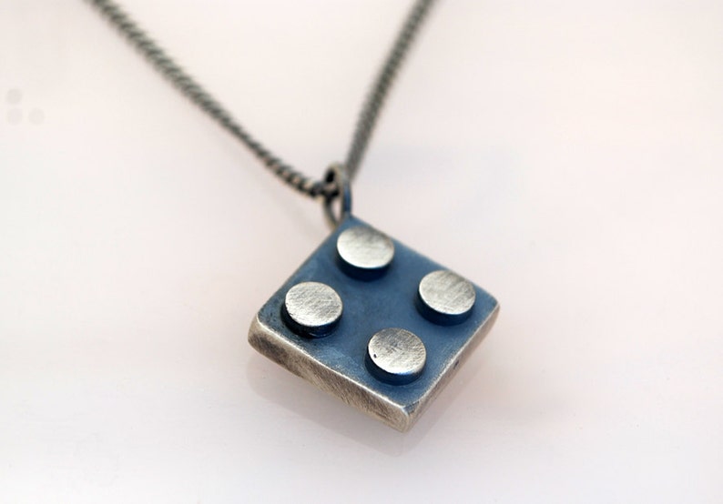 Brick Necklace-lego Jewelry-lego Necklace-silver-brick Pendant ...