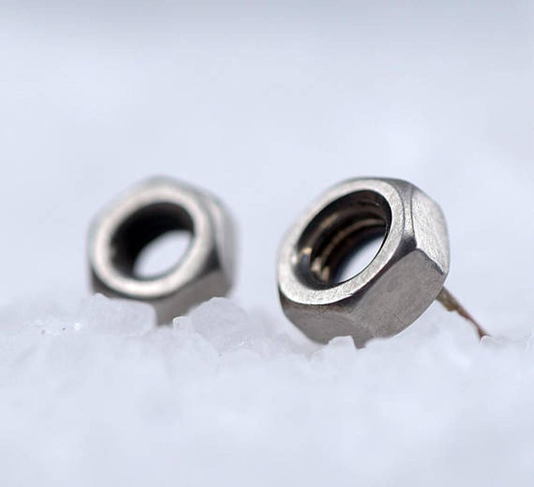 Nut Studs-silver Nut Studs-nut Earrings-silver Studs- Silver Earrings ...