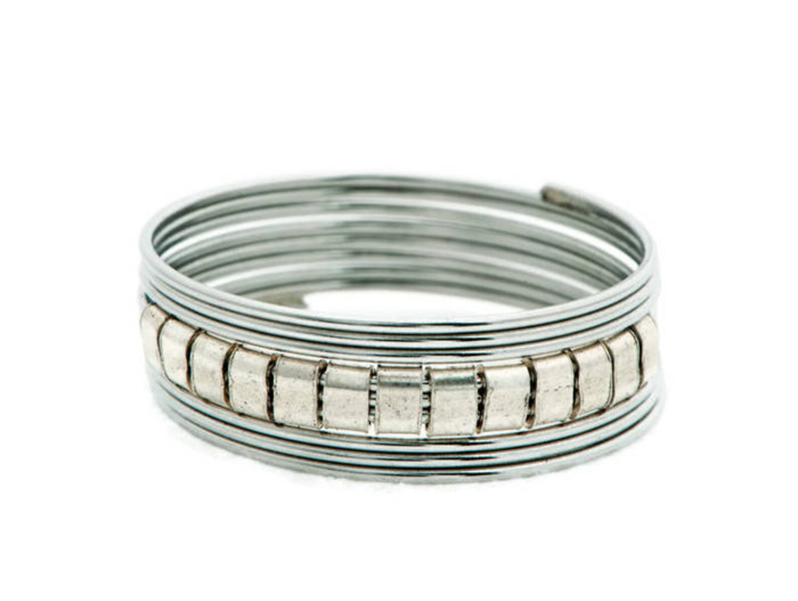 Slinky Ring-silver Stripe-spring Ring-spinning Ring-kinetic Ring ...