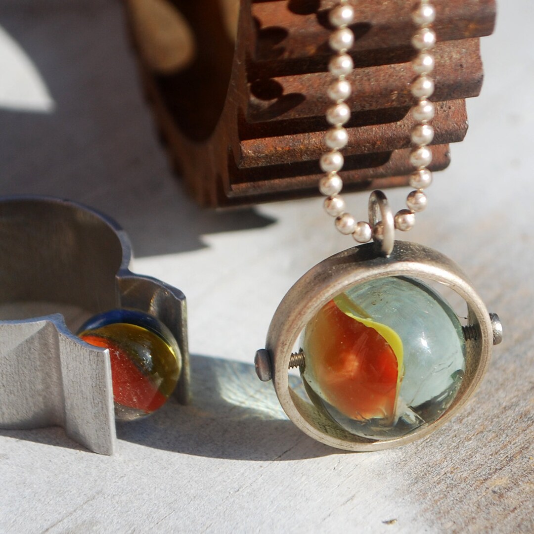Kinetic Marble-gyro-cosmic Jewelry-marble Necklace-gyroscope-ball ...