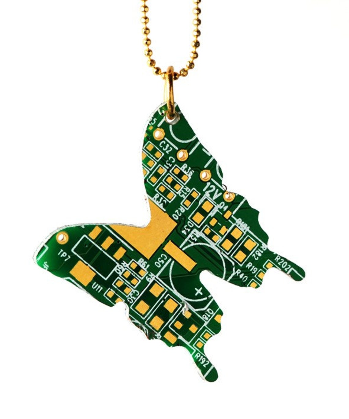 Computer Butterfly Necklace-geek Butterfly Necklace-pcb-for - Etsy