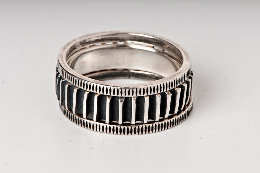 Silver Triple Cog Ring-three Combined Rings-multiple | Etsy