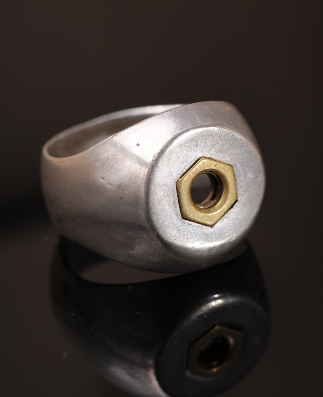 Nut Signet Ring-steampunk-mechanic Ring-steam Punk Engagement Ring ...